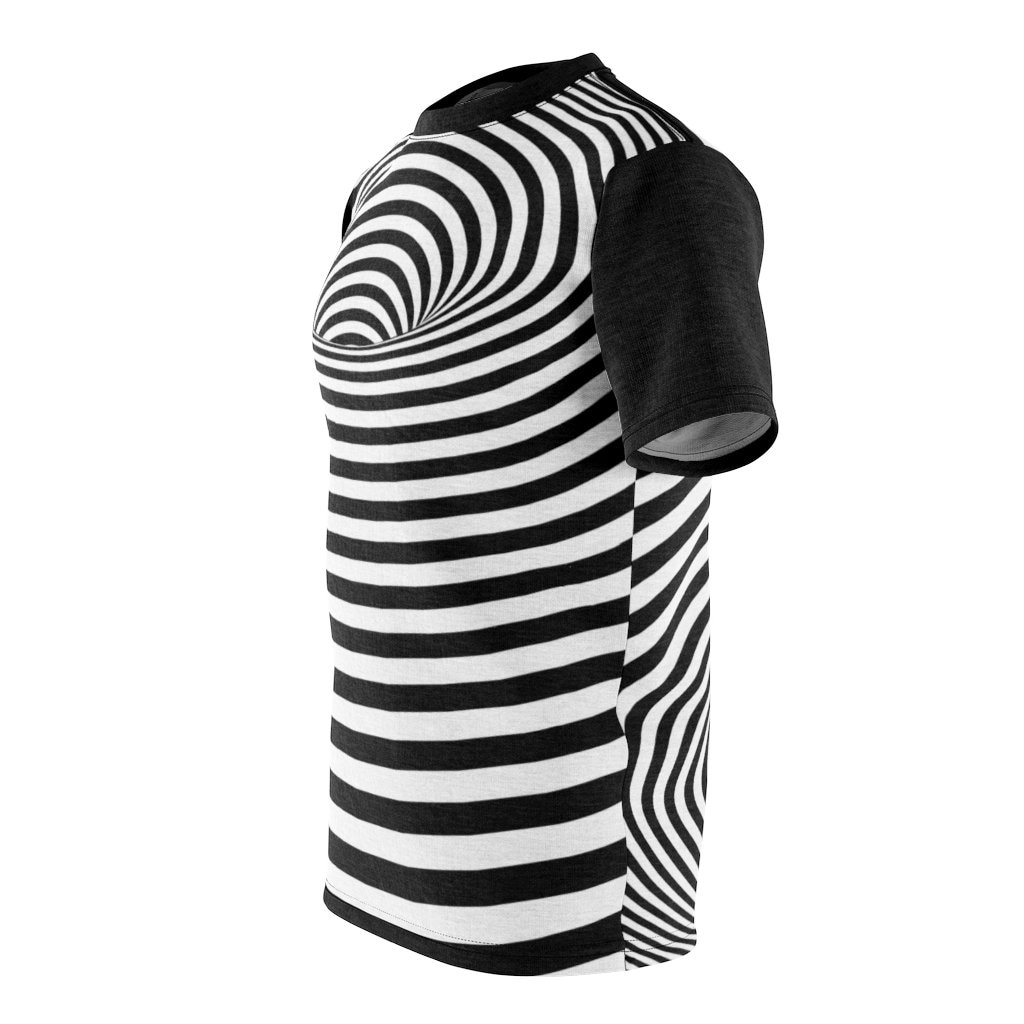 Optical Illusion Shirt Warped Horizontal Stripes Futuristic Clothing ...