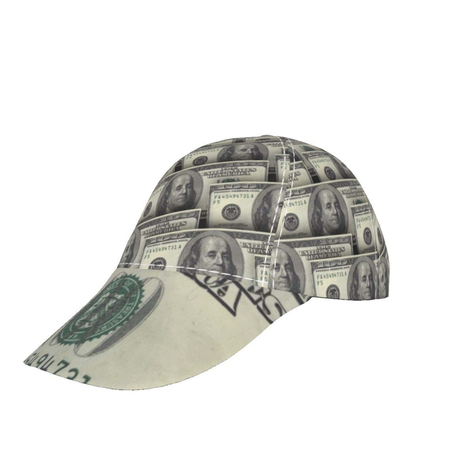 FIAT 100 Dollar Bill Hat Cash Money Green Baseball Cap Adjustable Strap ...