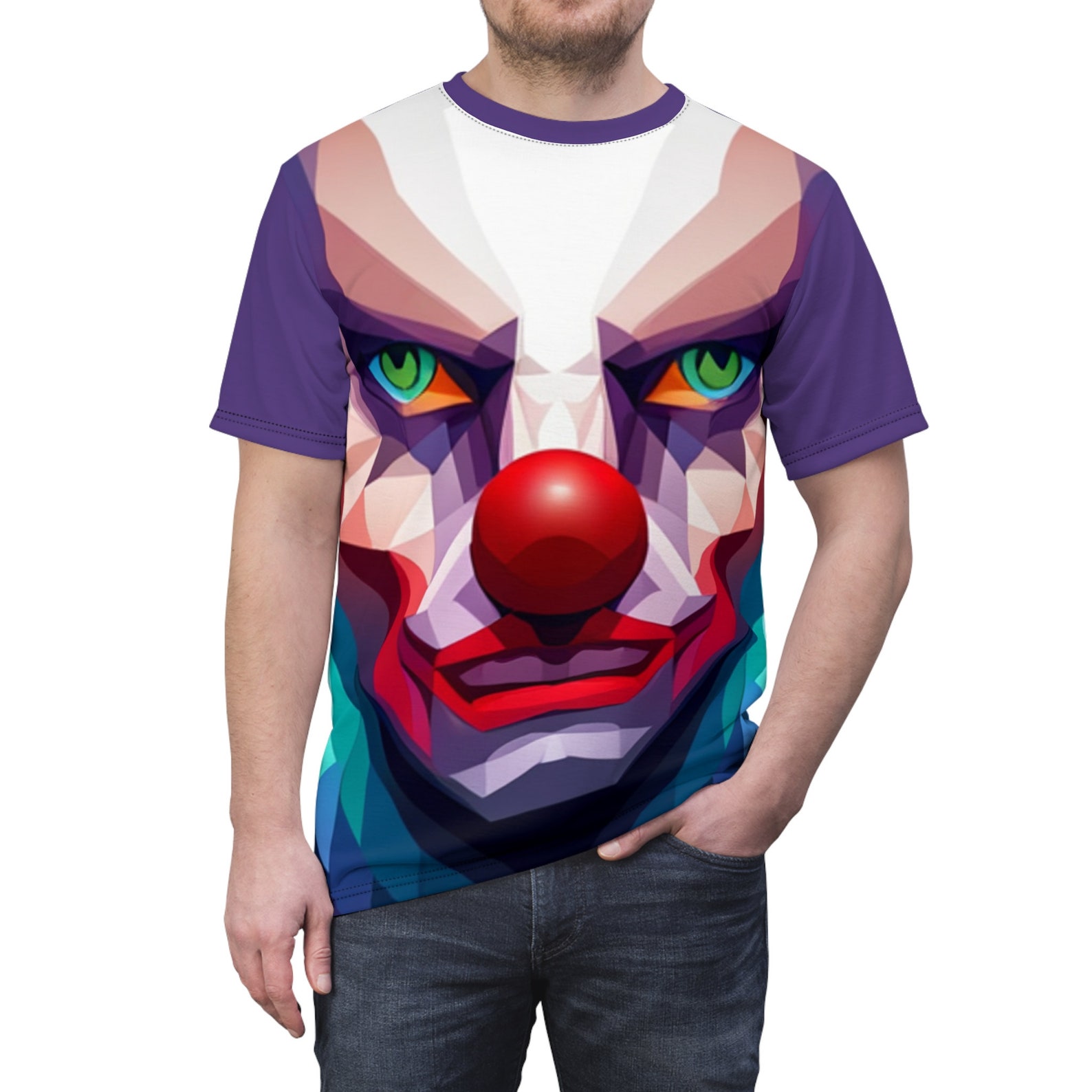 Geometric Evil Clown T-shirt: Halloween Cosplay Tee - Etsy