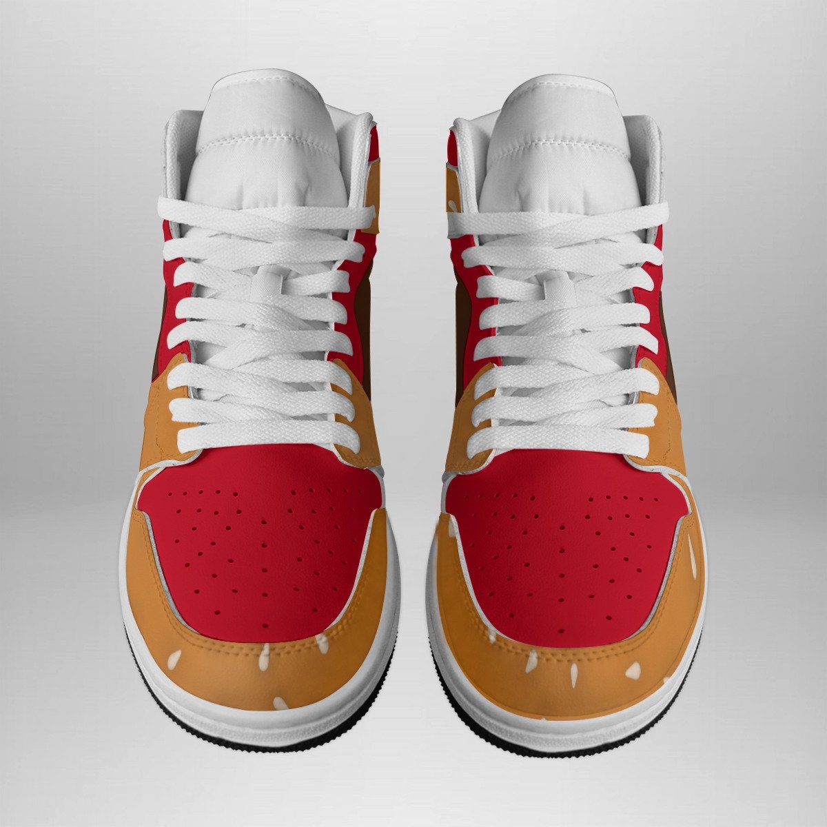 Burger High-top Sneakers | Unique Hamburger-inspired Shoes | Fun ...