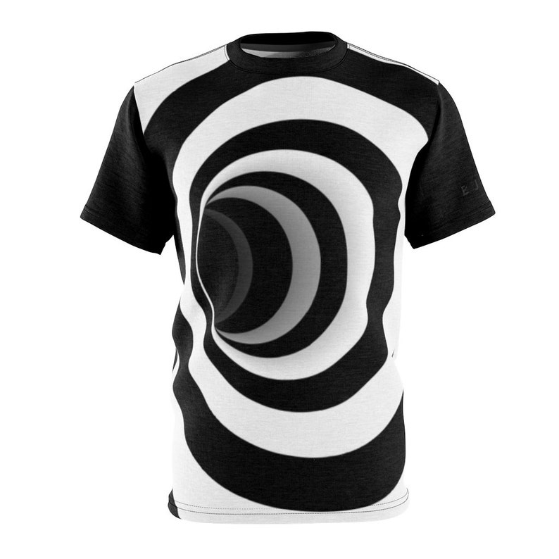 Optical Illusion Asymmetrical Black Hole Tunnel Circle Ring Stripes ...