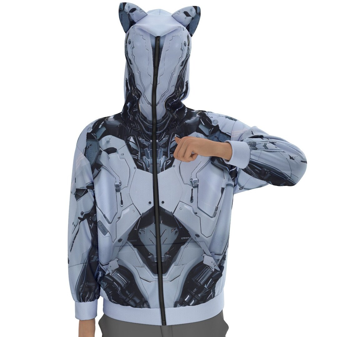 Ice-tech Panther Hoodie - Aerospace-inspired Robotic Zip-up Hood ...