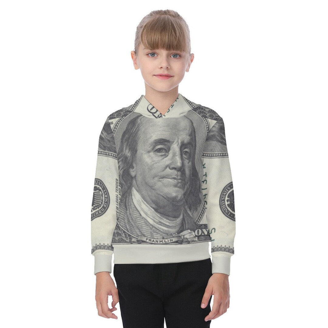 Kid's Heavy Fleece Hoodie Ben Franklin Cash Money Green Trendy Unisex ...