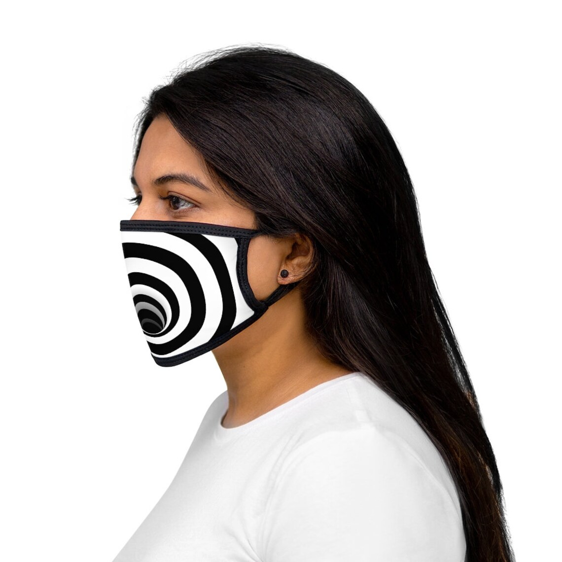 Optical Illusion Mask Rings Circles Stripes Black Hole Portal Modern ...