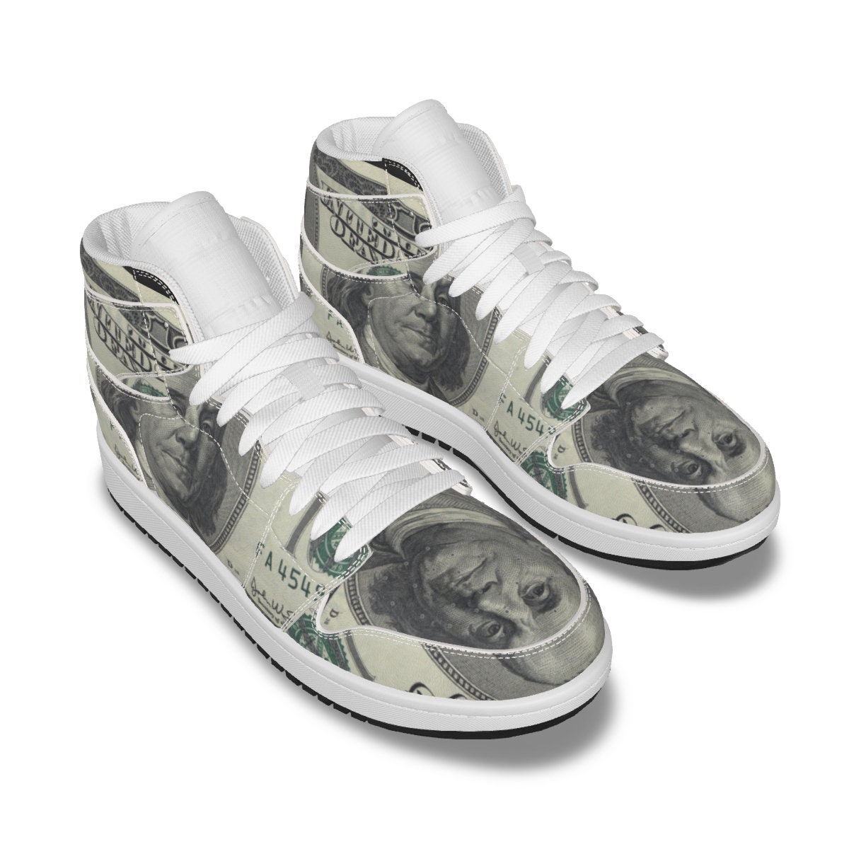 Money Shoe 100 Cash Dollar Bill Ben Franklin Fiat Men's Unisex Faux ...