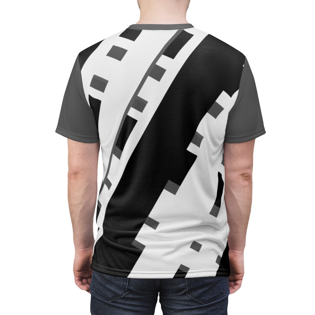 Op Art Diagonal Stripe T-shirt: Black, White & Gray Unisex Tee - Etsy