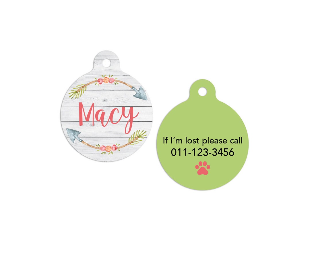 Medium Mint Arrow Pet ID Tags Cat Tag Personalized Pet Tags Dog ID Tag ...