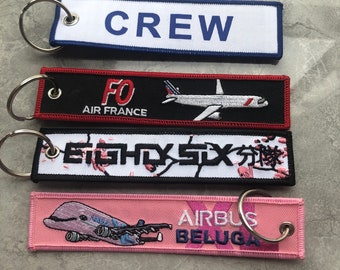Custom Embroidered Keychain Custom Remove Before Flight Key | Etsy