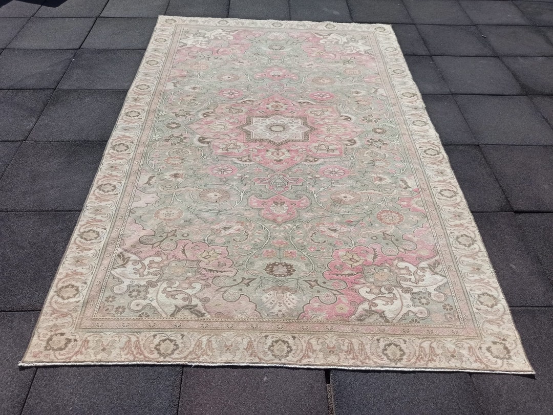 6x9 Pink Oversize Rug Turkish Area Rug Vintage Rug Bohemian - Etsy