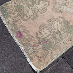 Pink Small Rug, Small Vintage Rug, Small Entry Rug, Bathroom Rug, Small ...
