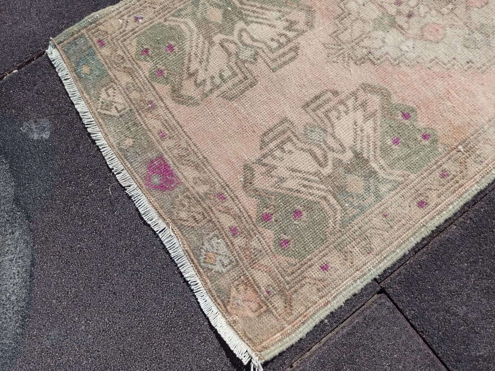 Pink Small Rug Small Vintage Rug Small Entry Rug Bathroom | Etsy