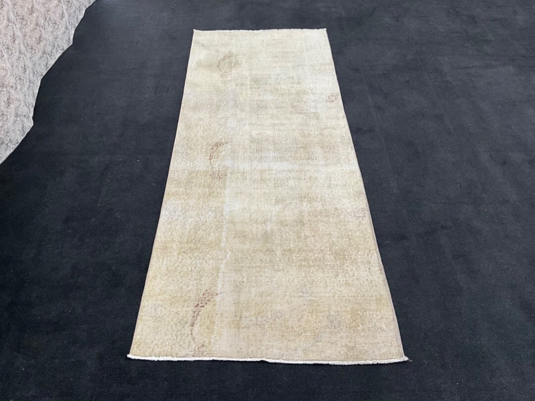 3x8 Neutral Runner Rug, Handmade Rug, Turkish Runner Rug, Wool Rug ...