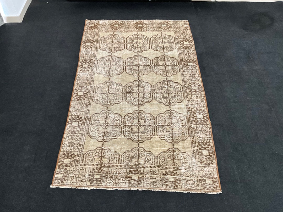 3x5 Neutral Rug, Handmade Rug, Oriental Rug, Kitchen Rug, Bedroom Rug ...