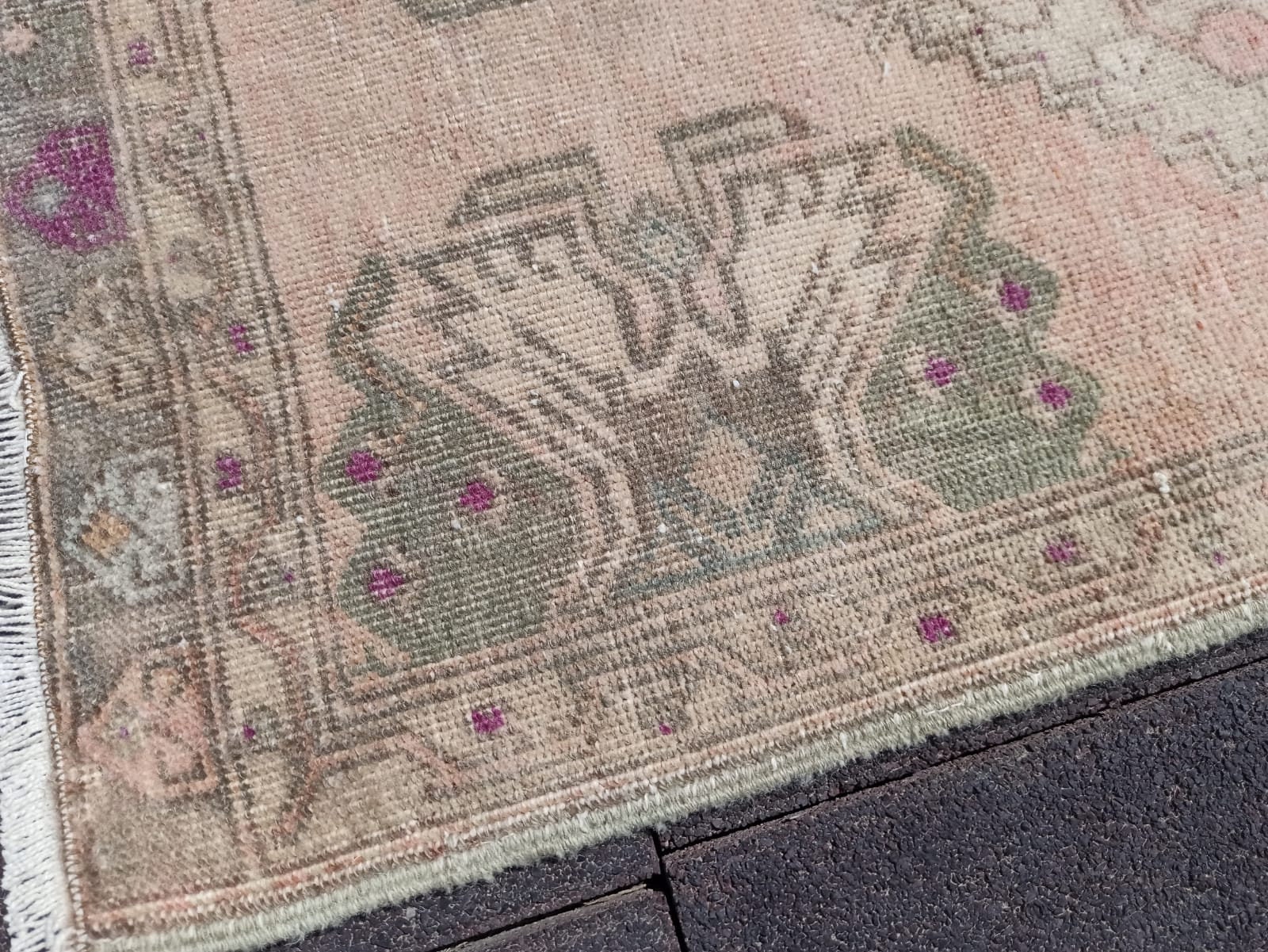 Pink Small Rug Small Vintage Rug Small Entry Rug Bathroom | Etsy