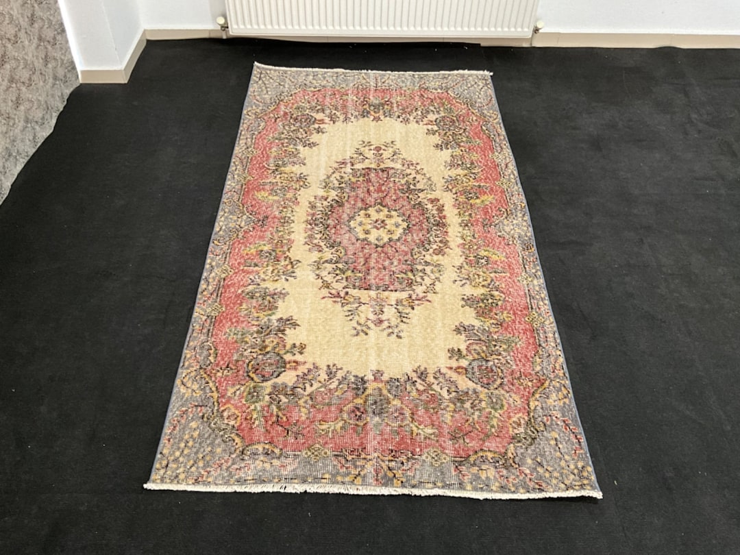 4x7 Neutral Rug, Handmade Rug, Oriental Rug, Kitchen Rug, Bedroom Rug ...