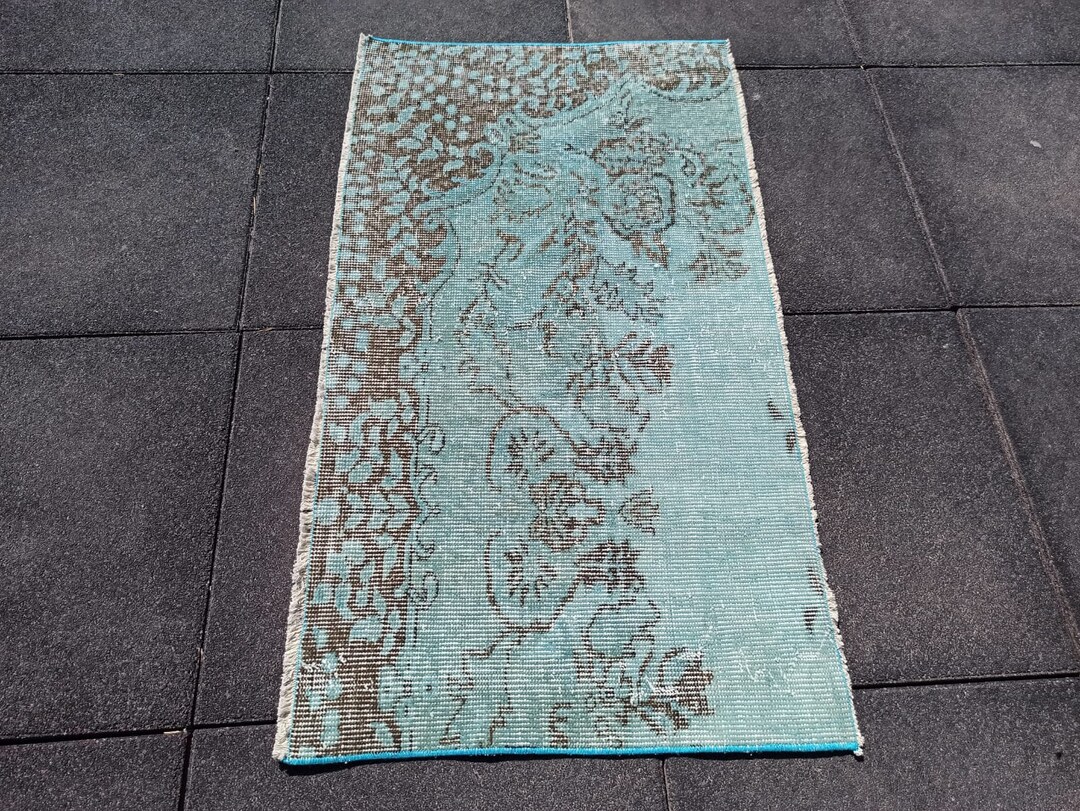 Turkish Vintage Night Blue Colored Carpet, Handmade Wool Rug, Large ...