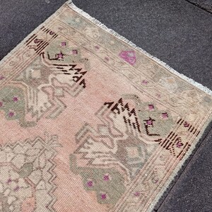 Pink Small Rug, Small Vintage Rug, Small Entry Rug, Bathroom Rug, Small ...