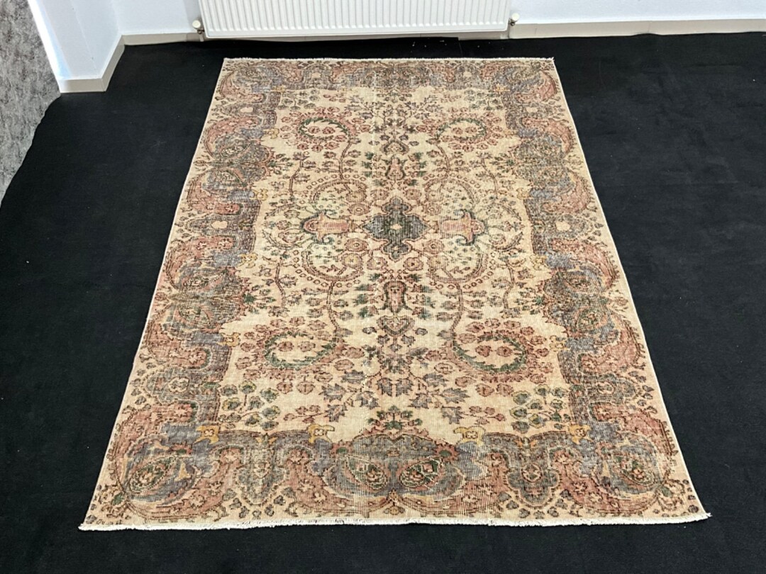 5x7 Brown Area Rug, Handmade Rug, Oriental Rug, Kitchen Rug, Bedroom ...