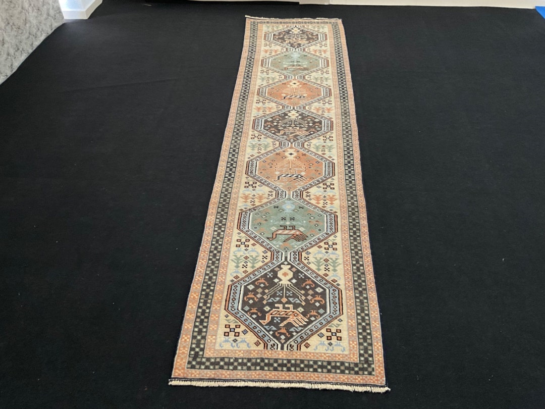 2x10 Nomadic Runner Rug, Handmade Rug, Kitchen Rug, Bedroom Rug ...