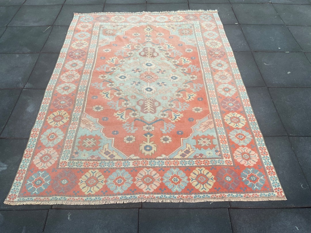 5x7 Orange Area Rug Bohemian Rug Turkısh Area Rug Oriental - Etsy