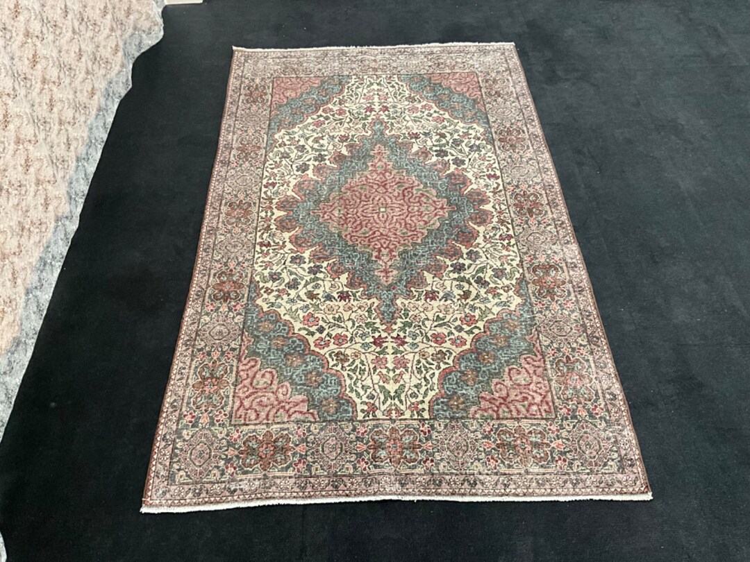 5x7 Red Area Rug, Handmade Rug, Oriental Rug, Turkish Rug, Bohemian ...