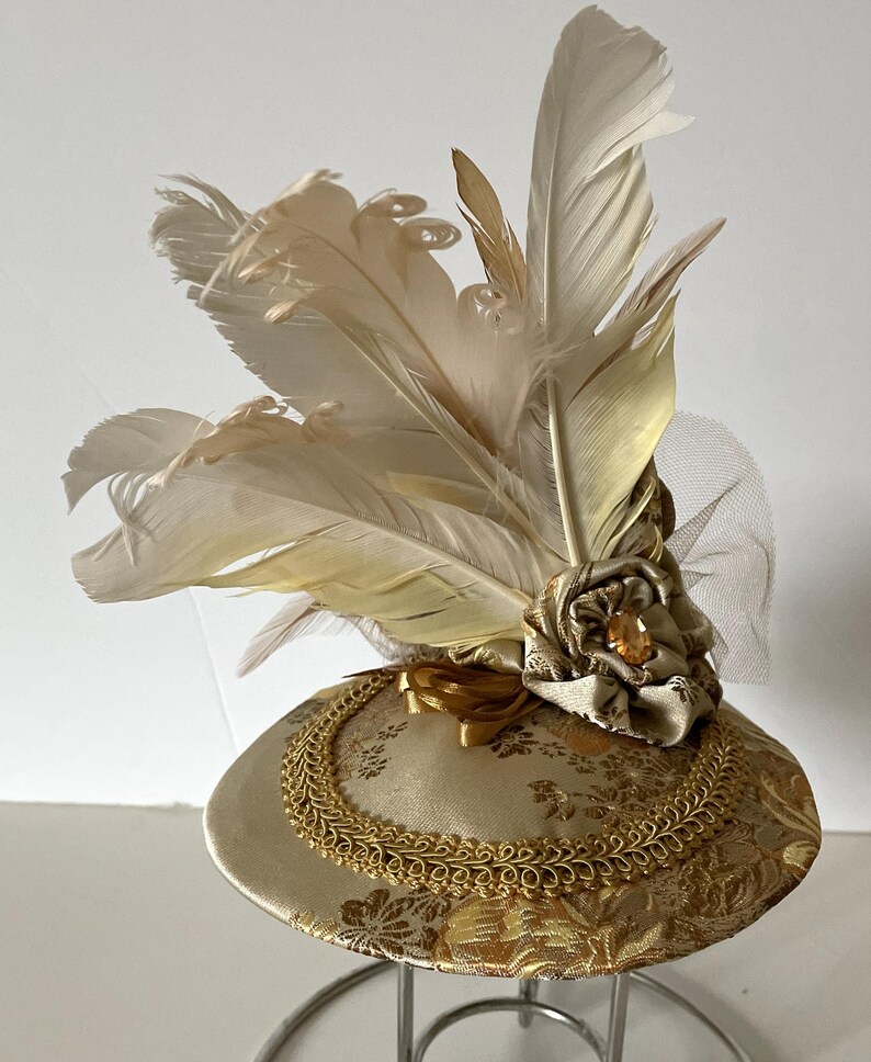 1880's Victorian/civil War Gold/yellow/orange Brocade Buckram Teardrop ...