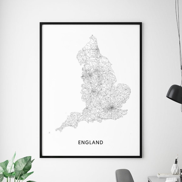 England Map - Etsy