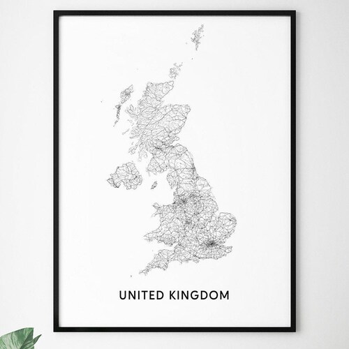 UK Map Watercolour Print Watercolor Map Art United Kingdom | Etsy UK