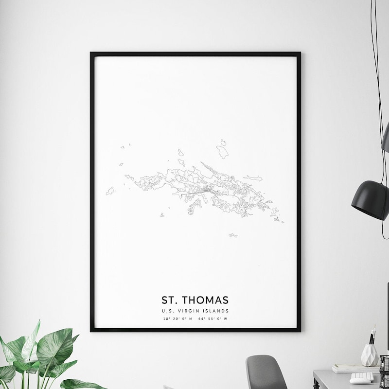 Virgin Islands Map - Etsy