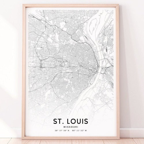 St Louis Map St Louis Poster St Louis Map Poster St Louis - Etsy