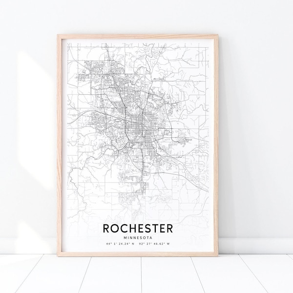 Rochester Map - Etsy