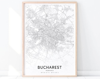 Bucharest Romania Map High Resolution Real Gold Leaf Texture - Etsy