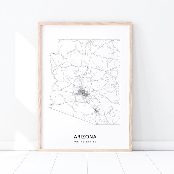 Arizona Map Poster - Etsy