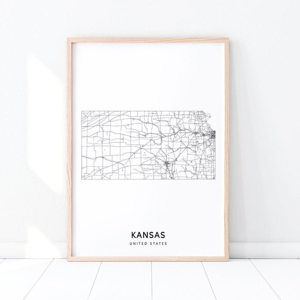 Kansas Map - Etsy