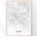 Bonn Map Print, Bonn Germany Map Art Poster, City Street Road Map Print ...