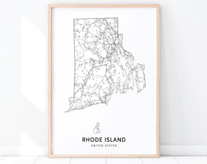 Rhode Island Map, Vintage Map of Rhode Island State, Antique Rhode ...