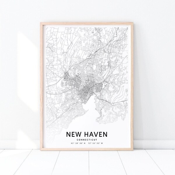 Street Map New Haven - Etsy