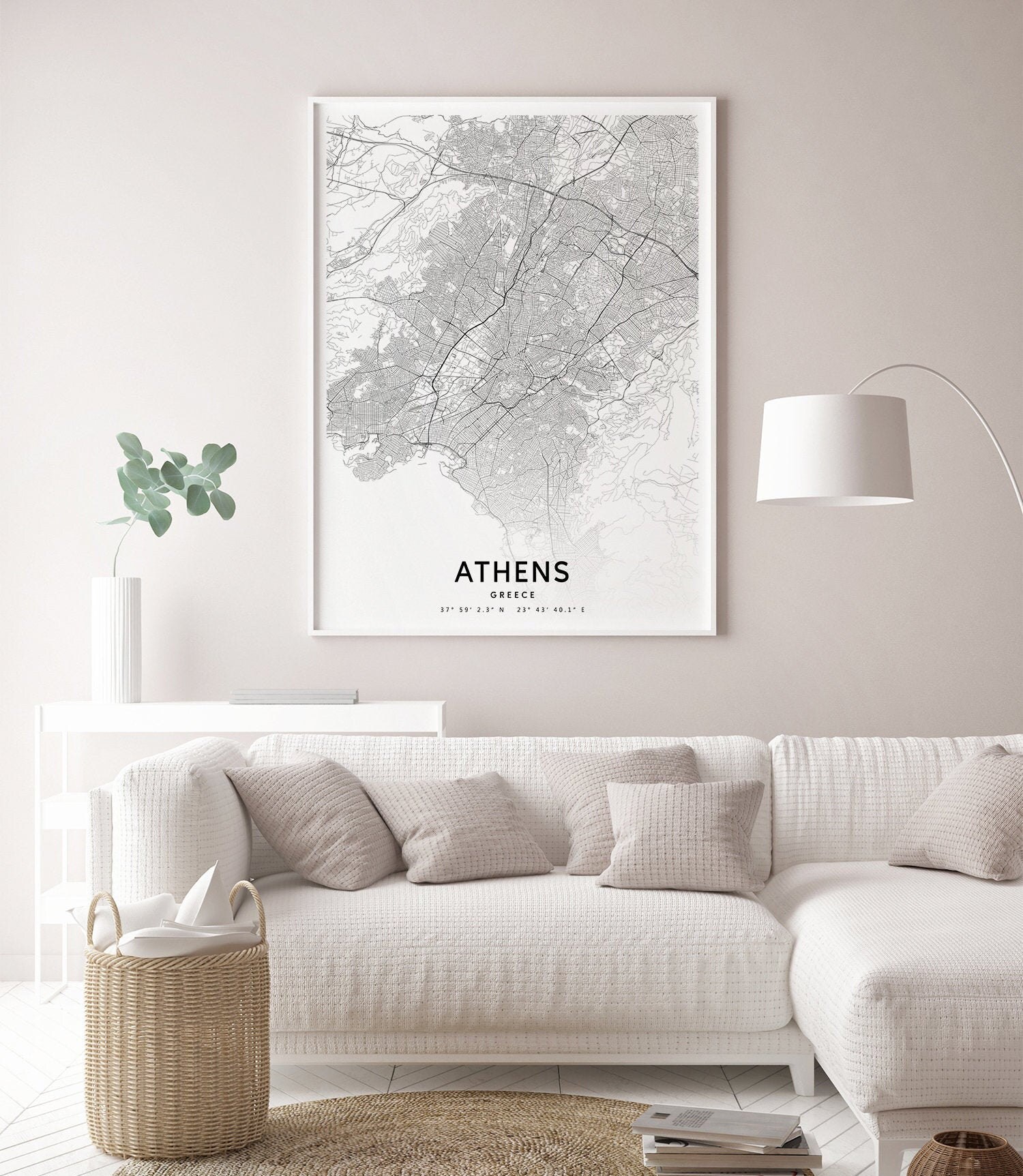 Athens Map Print Athens Greece Map Art Poster City Street | Etsy