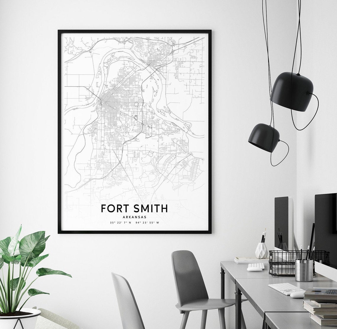 Fort Smith Map Print Arkansas USA Map Art Poster City Street | Etsy