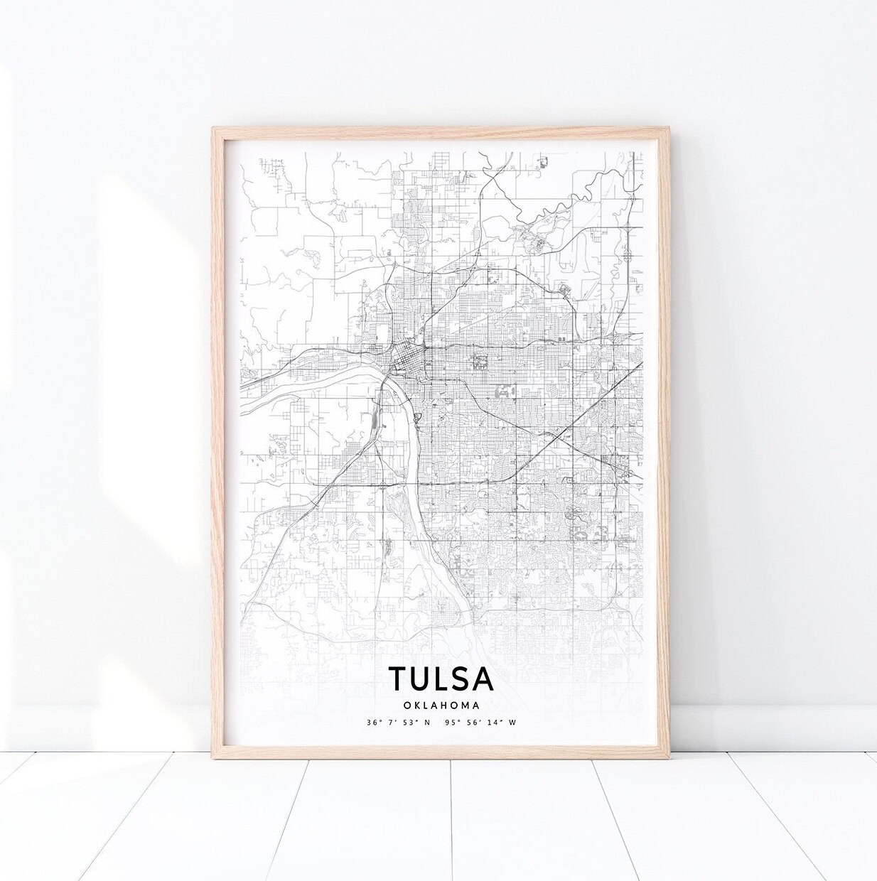 Tulsa Map Print Tulsa Oklahoma OK USA Map Art Poster City | Etsy