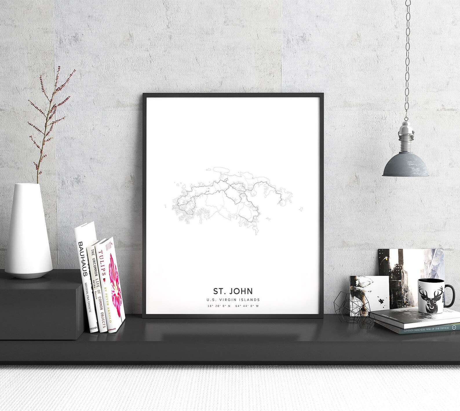 Saint John Map Print, Saint John US Virgin Islands Map Art Poster ...