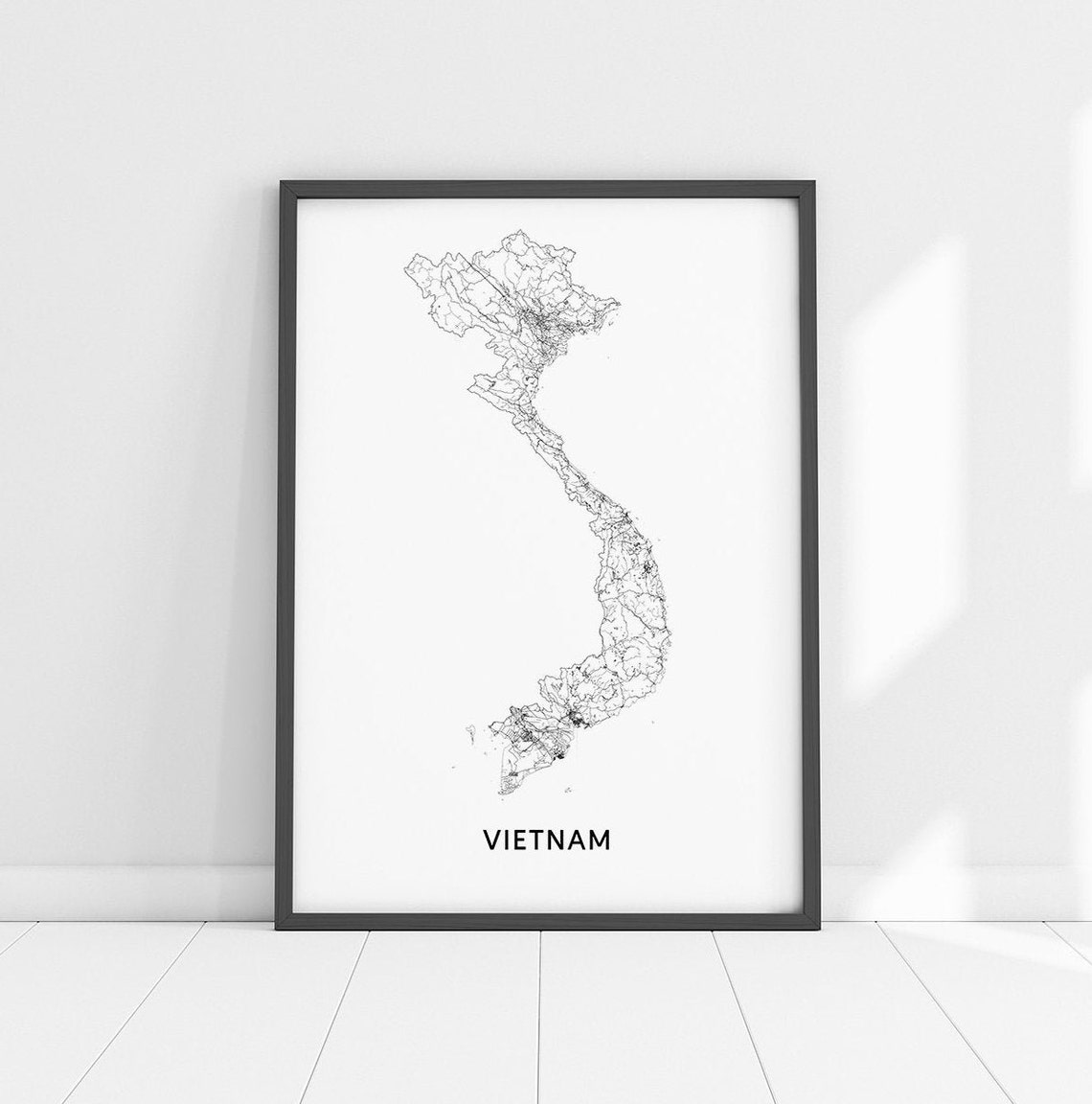 Vietnam Map Print, Vietnam Map Art, Vietnam Street Road Map Poster ...