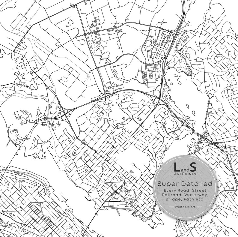 Halifax Map Print Halifax Canada Map Art Poster City Street - Etsy