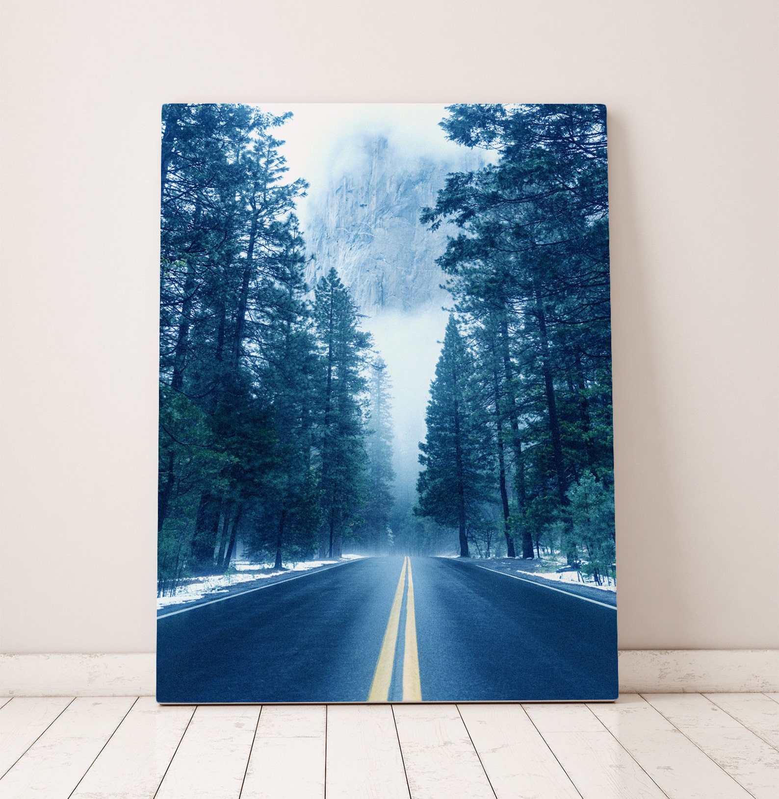 Forest Print Blue Forest Art Poster Navy Blue Wall Art - Etsy