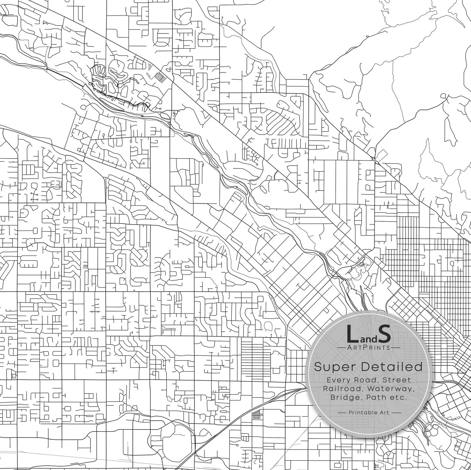Boise Map Print Boise Idaho USA Map Art Poster City Street | Etsy