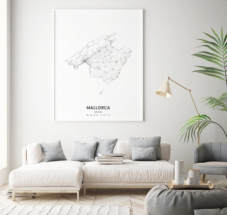 Mallorca Map Print Mallorca Street Map Art Poster Majorca - Etsy