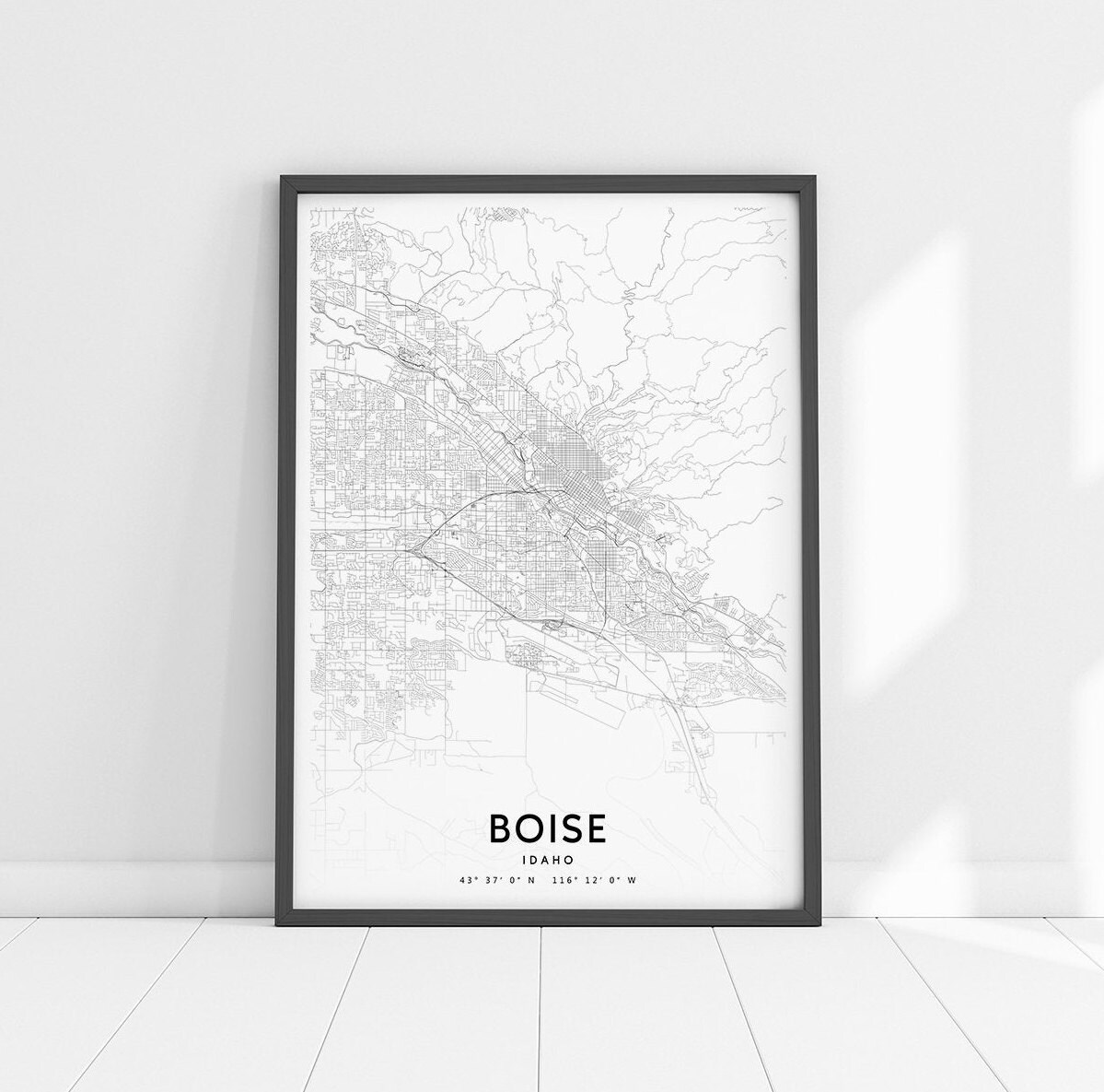 Boise Map Print, Boise Idaho USA Map Art Poster, City Street Road Map ...