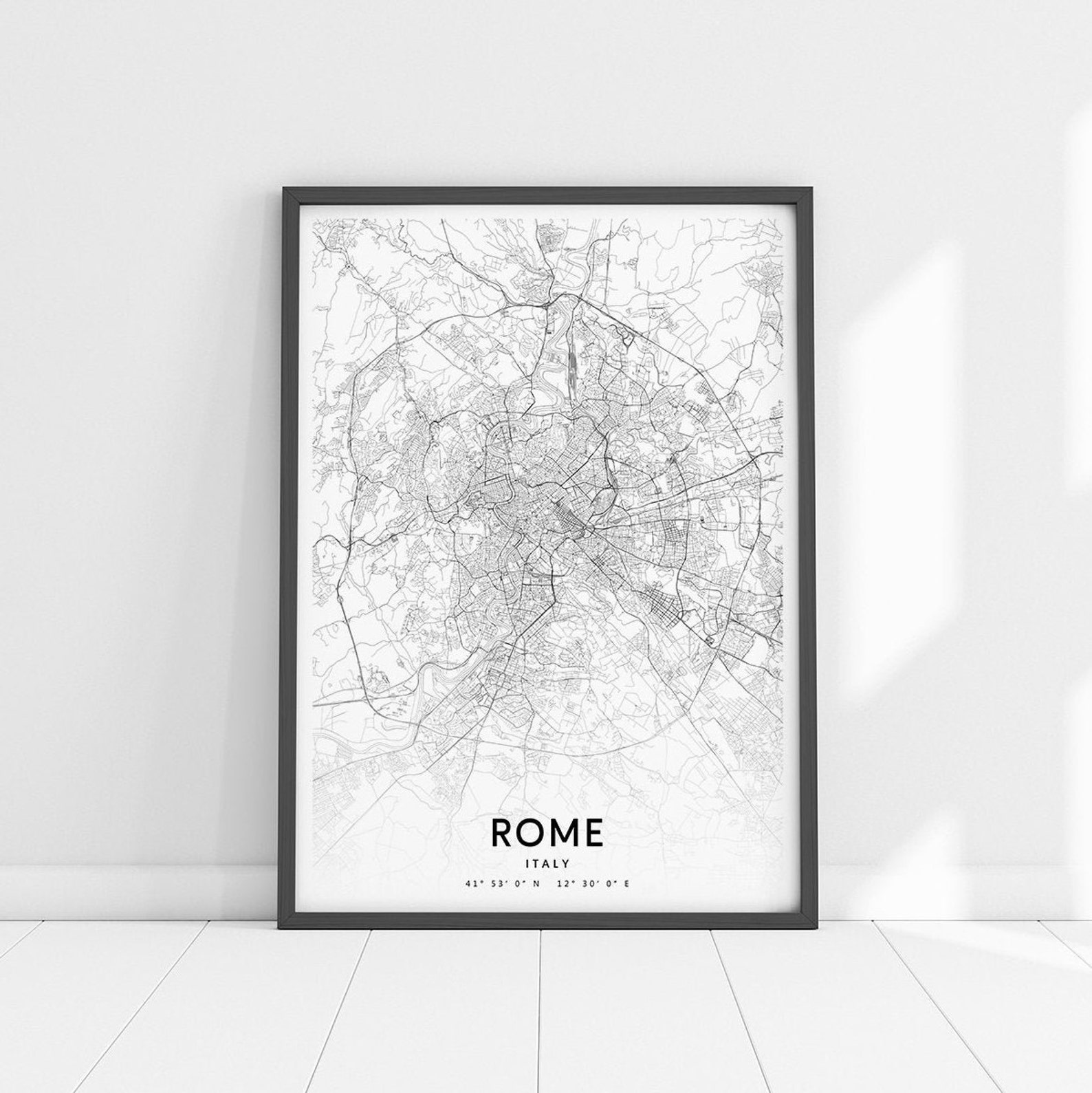 Rome Map Print Rome Urban Map Rome Italy Map Art Poster - Etsy