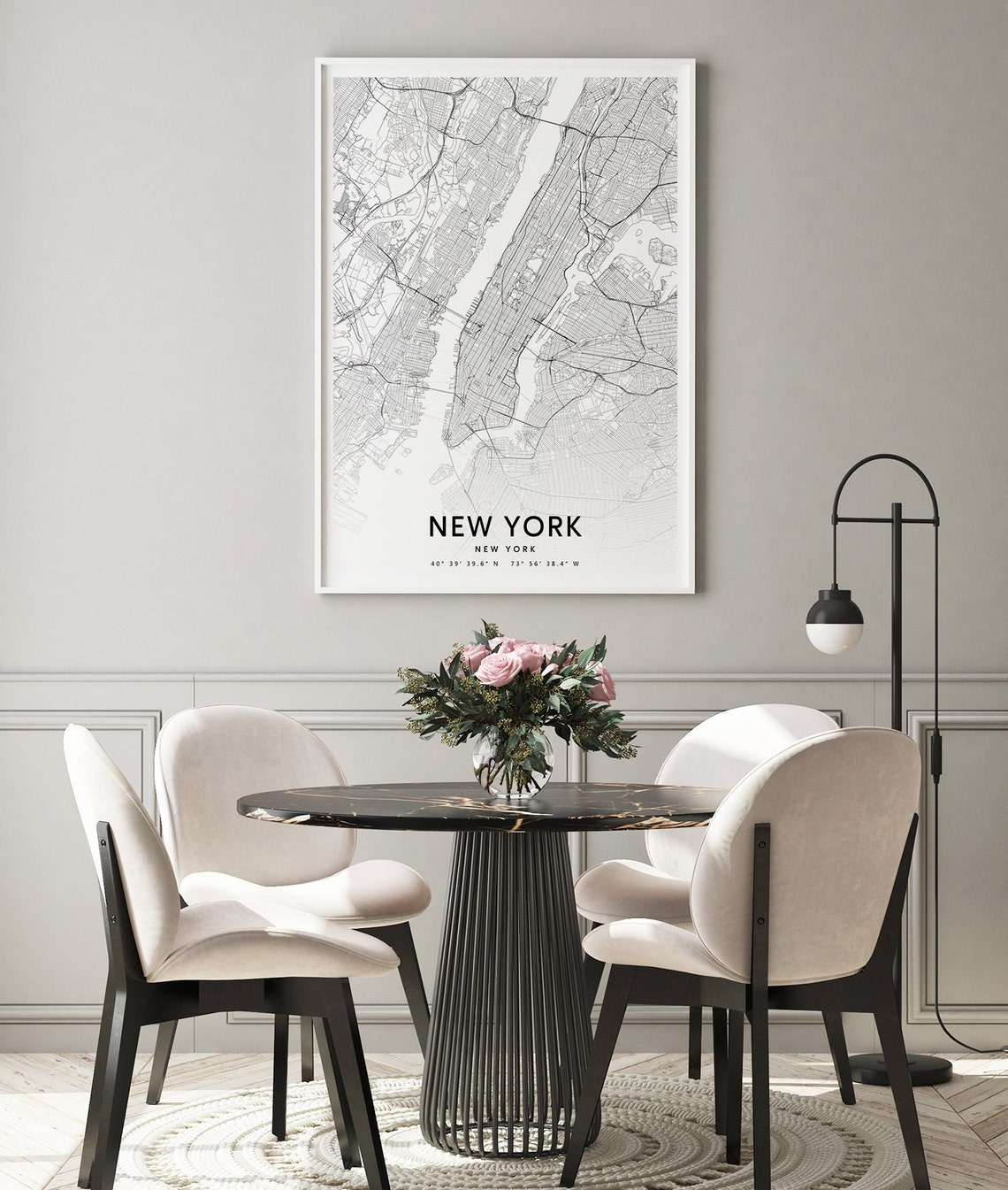 New York Map Print New York City Map Art Poster NYC USA - Etsy