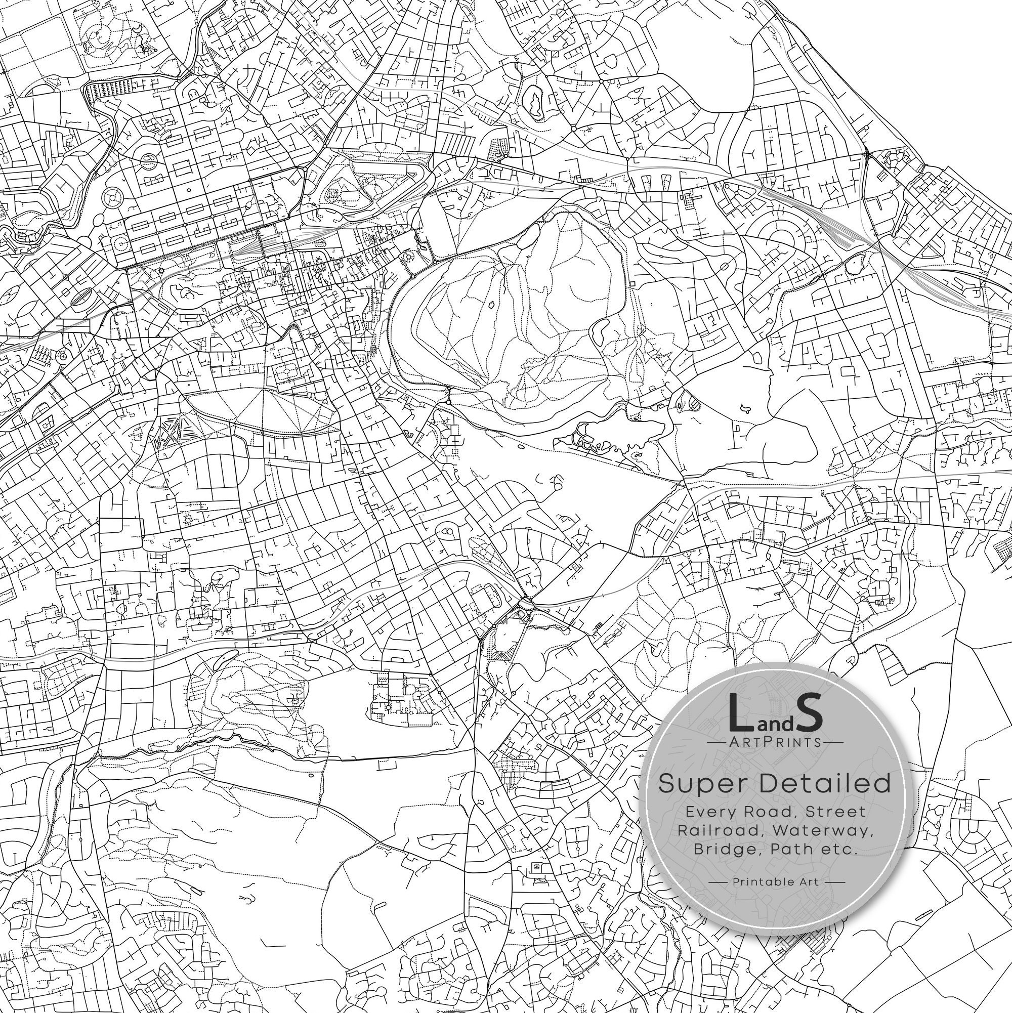 Edinburgh Map Print Edinburgh Scotland United Kingdom Map | Etsy